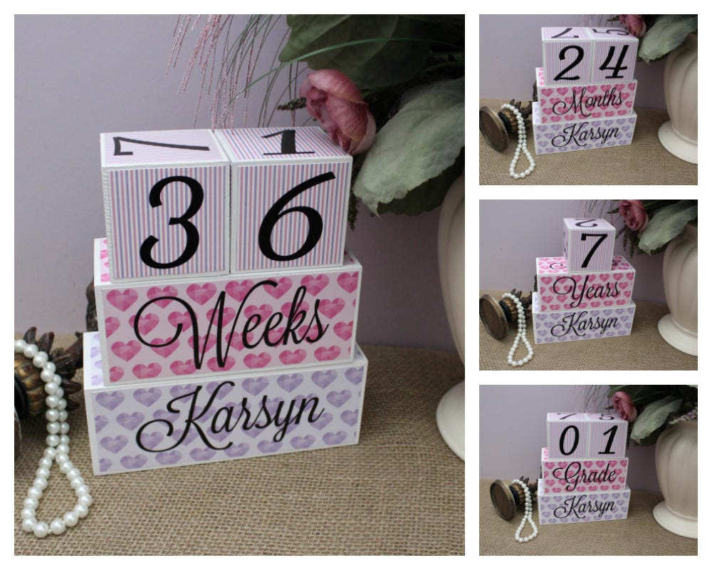Personalized Blocks for Milestone Photo Prop Large Baby Age - Etsy Canada