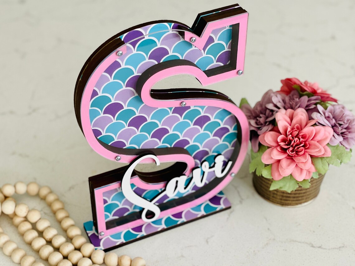 Personalized Letter Piggy Bank Letter Bank With Custom | Etsy