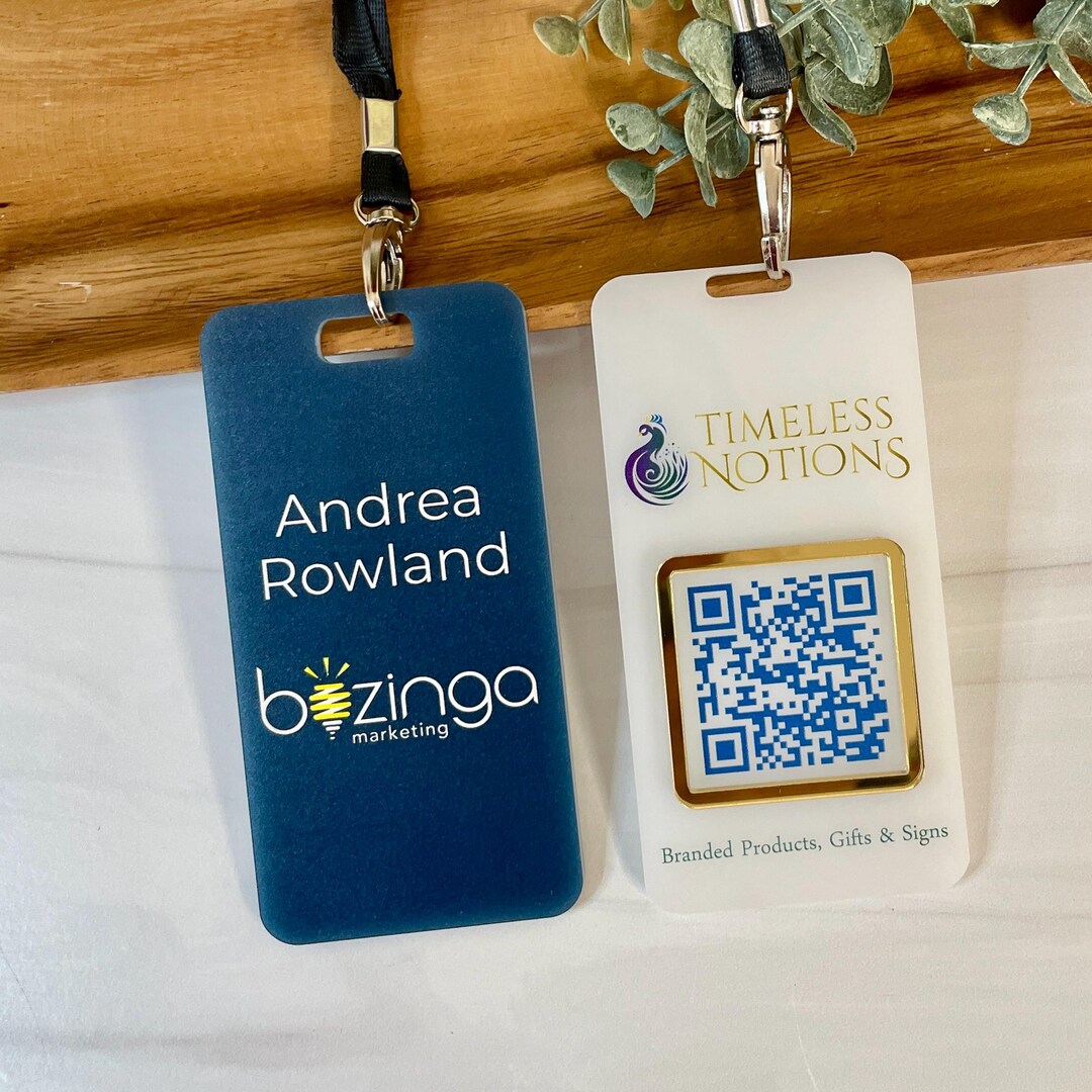 Smart NFC ID Badge for Trade Show, QR Code Name Badge, Business Lanyard ...