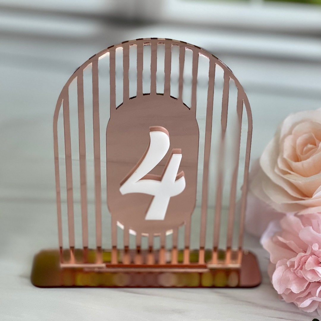 Midcentury Arch Table Number, Arch Shape Acrylic Table Sign, Modern ...