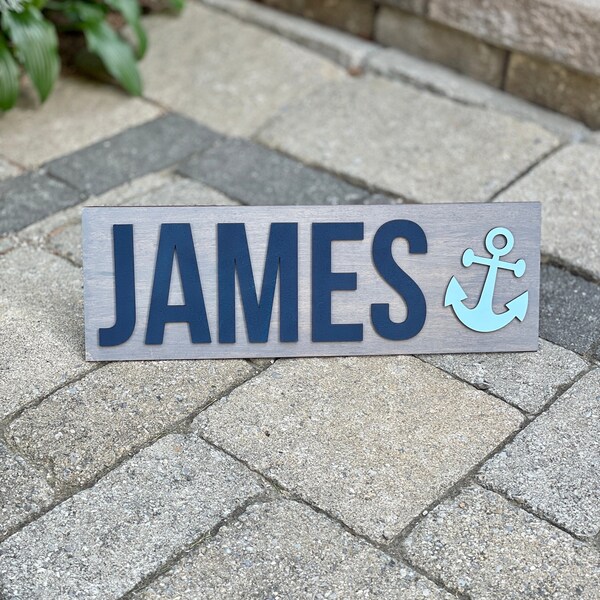 Nautical Nursery Name Sign - Etsy