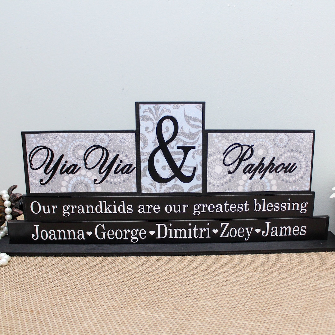 Yia Yia and Papou Sign, Personalized Greek Parents Anniversary ...