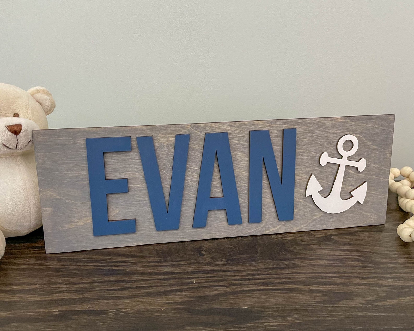 Anchor Name Sign Boys Nautical Nursery Decor Nautical Boys - Etsy Canada