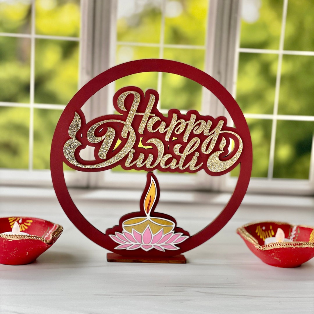 Happy Diwali Sign: Laser Cut Acrylic Indian Decor - Etsy