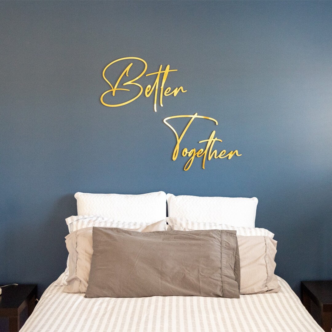 Better Together Wall Sign, Wedding Backdrop, Over the Bed Wall Decor ...