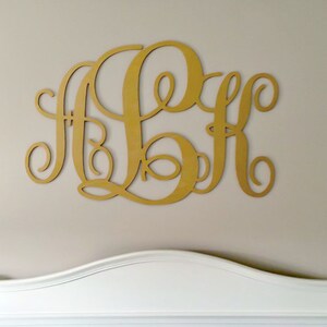 Nursery Monogram Wall Art, 3 Letters Vine Monogram Wall Decor, Wedding ...