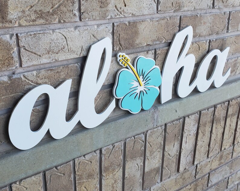 Aloha Welcome Wood Sign Hawaiian Aloha Sign Hawaiian Room - Etsy Canada