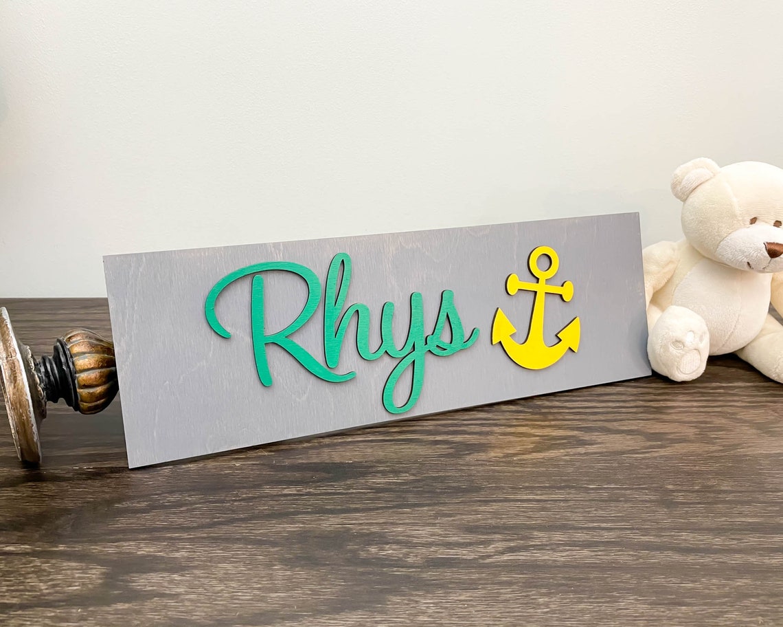 Anchor Name Sign Boys Nautical Nursery Decor Nautical Boys - Etsy Canada