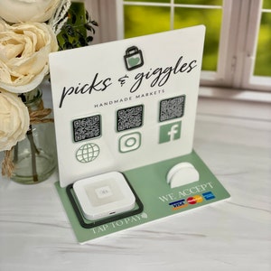 Square Reader Stand, Social QR Code Marketing Sign, Tap to Pay Sign ...