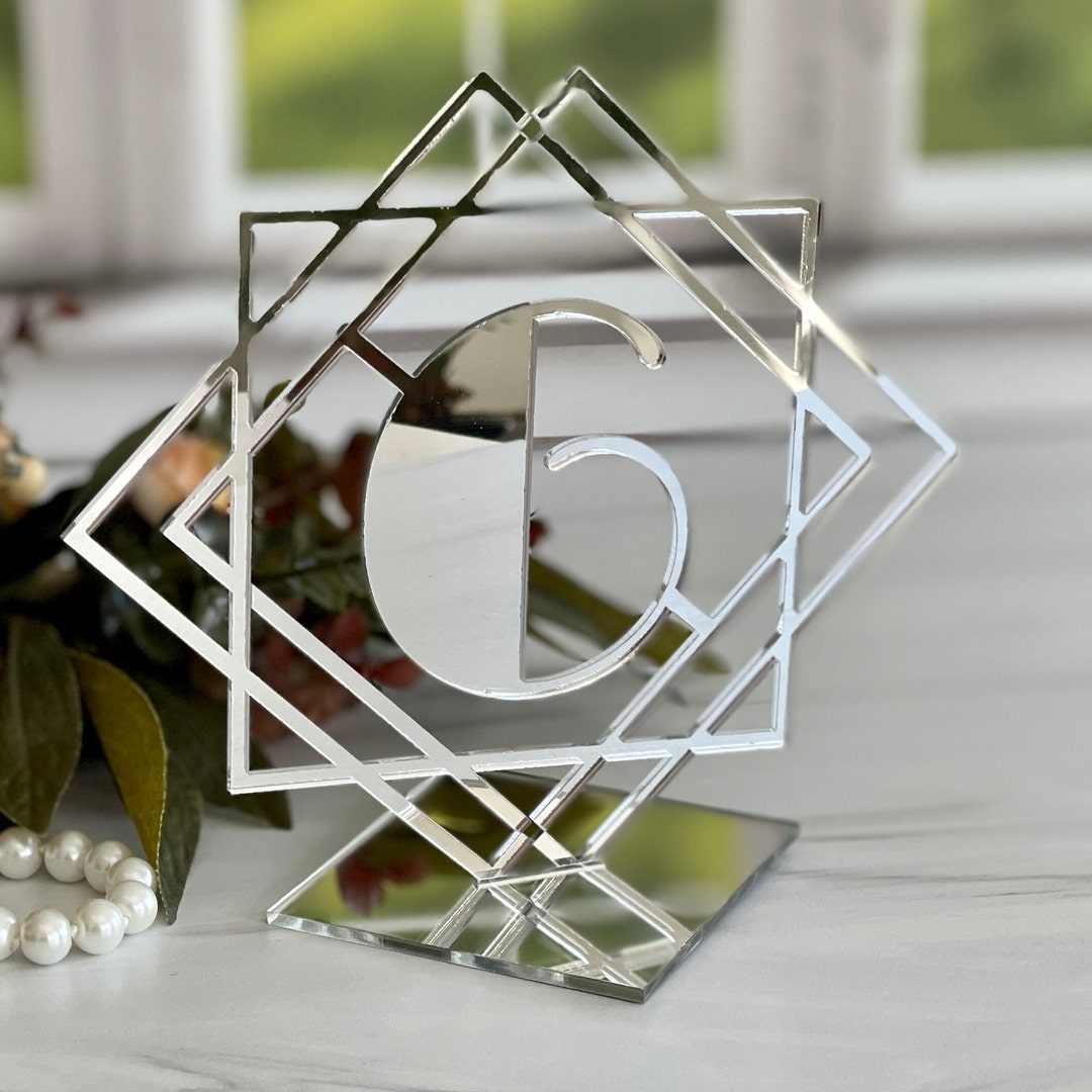 Art Deco Table Numbers, Wedding Table Numbers, Standalone Geometric ...