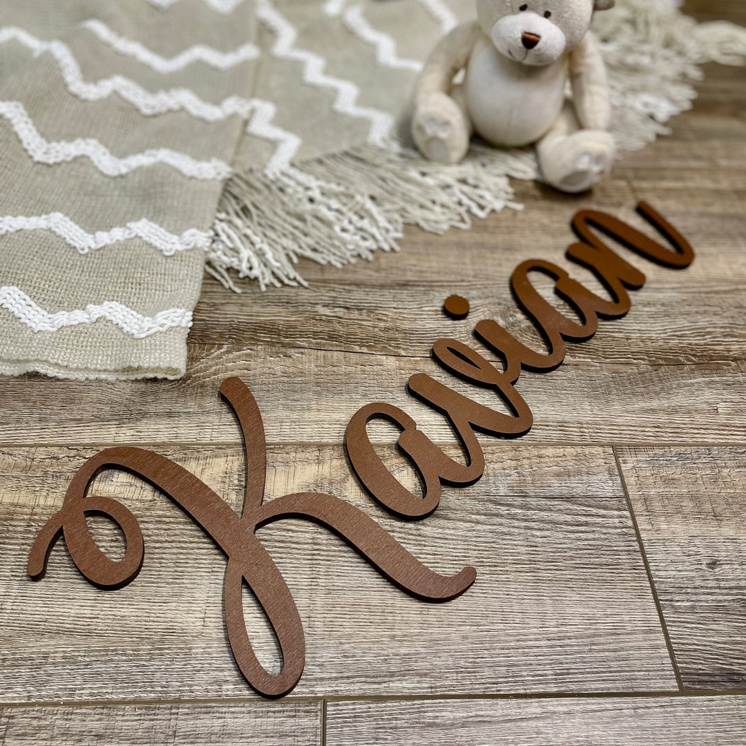 Nursery Decor Wall Name Sign, Custom Wooden Name Sign, 12" to 36" Wide ...