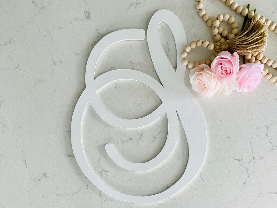Wooden Initial Monogram, Cursive Wedding Monogram, Nursery Wood ...