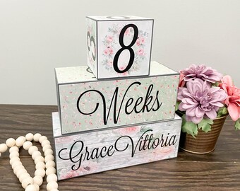 Large Wooden Baby Shower Blocks - Etsy