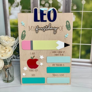 First Day of School Sign, Personalized Back to School Photo Prop ...