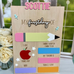 First Day of School Sign, Personalized Back to School Photo Prop ...