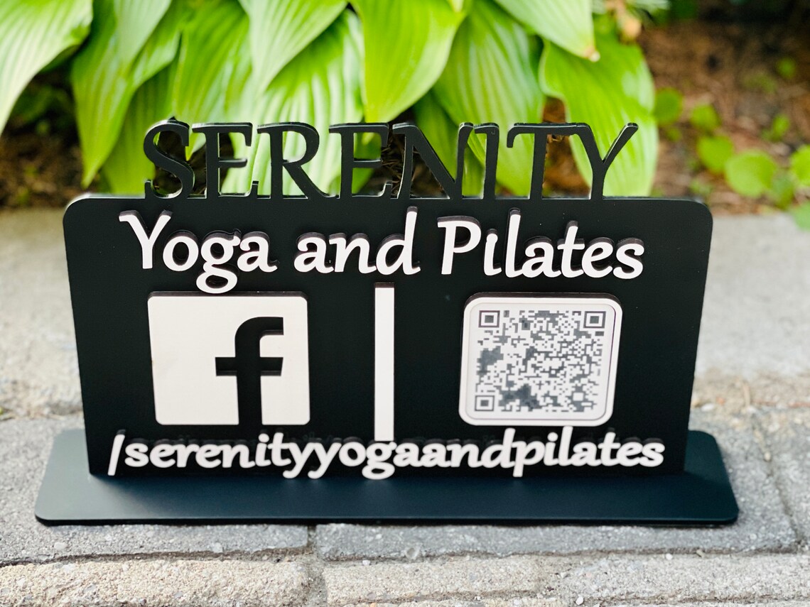 QR Code Business Name Social Media Custom Business Sign Scan - Etsy