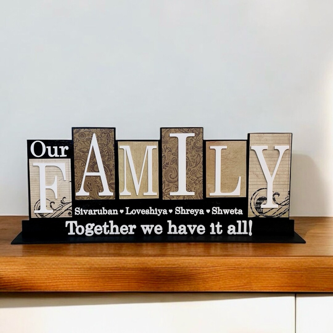 Our Family Wooden Sign, Wife Gift, Blended Wedding Gift, Mother's Day ...