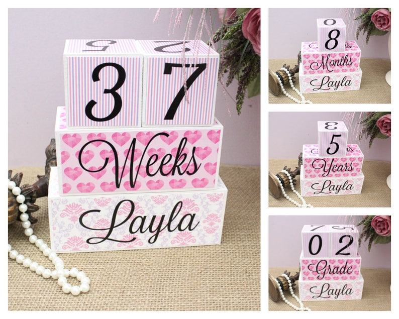 Personalized Blocks for Milestone Photo Prop Large Baby Age - Etsy Canada
