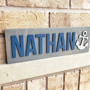 Anchor Name Sign Boys Nautical Nursery Decor Nautical Boys - Etsy Canada
