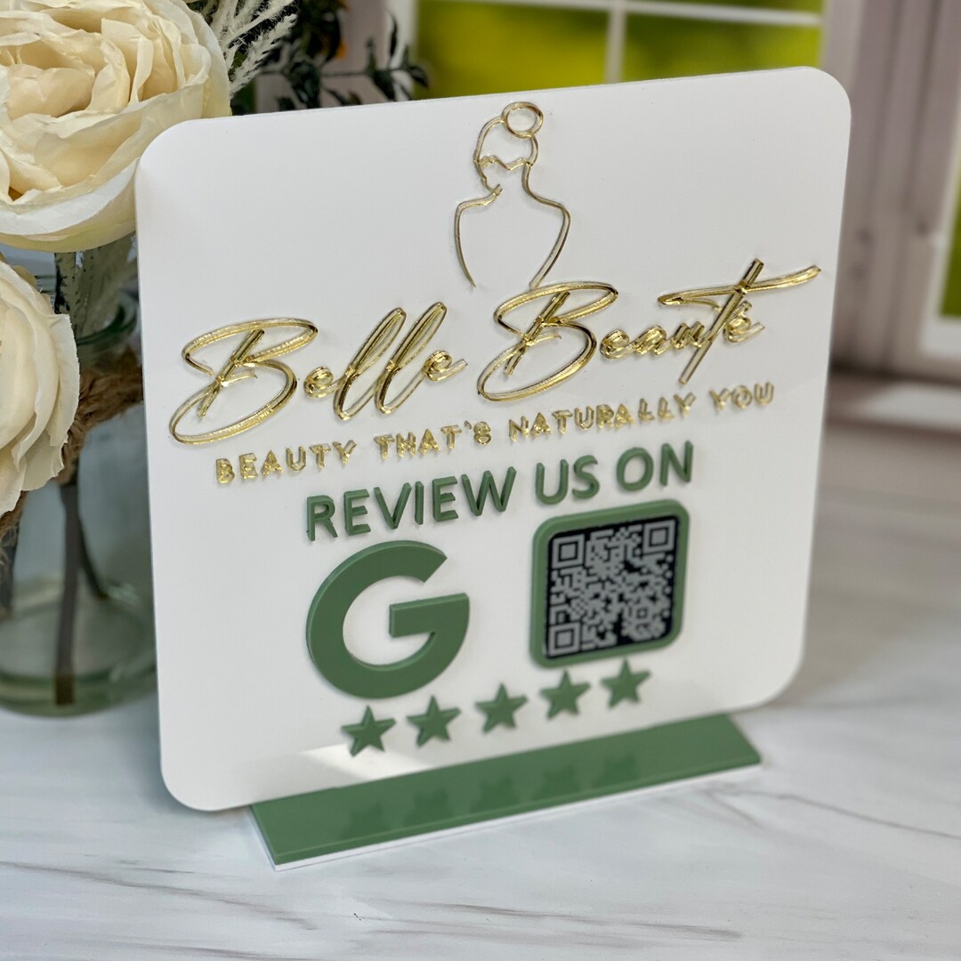 Personalized Business Google Review Sign, Acrylic Sign, Ask for Review ...