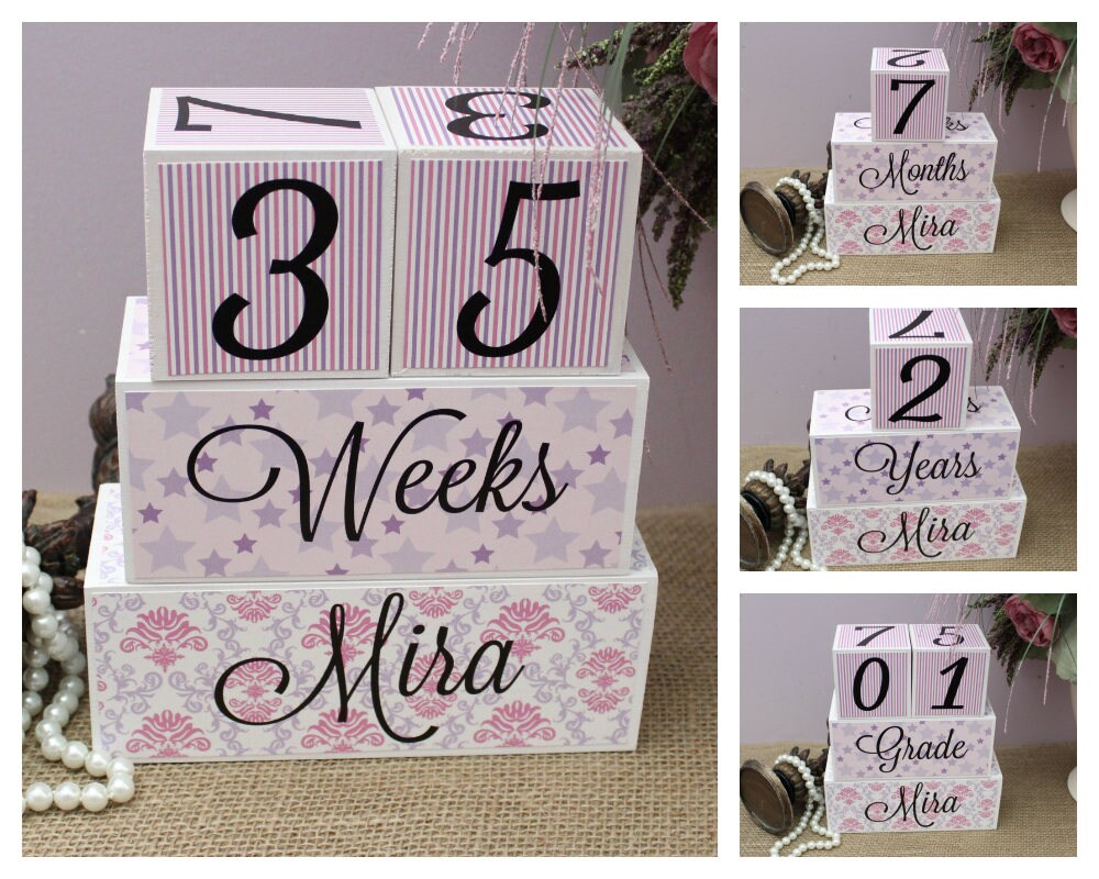 Personalized Blocks for Milestone Photo Prop Large Baby Age - Etsy Canada
