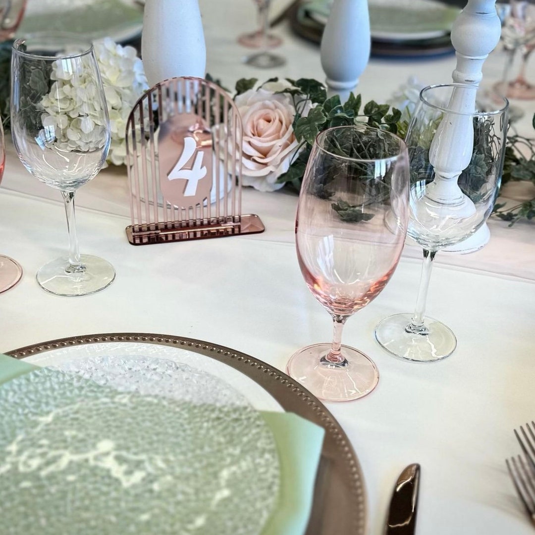 Midcentury Arch Table Number, Arch Shape Acrylic Table Sign, Modern ...