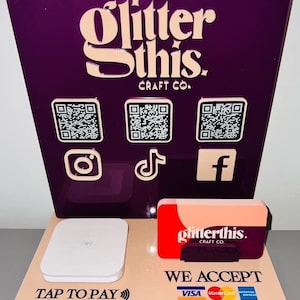 Square Reader Stand, Social QR Code Marketing Sign, Tap to Pay Sign ...