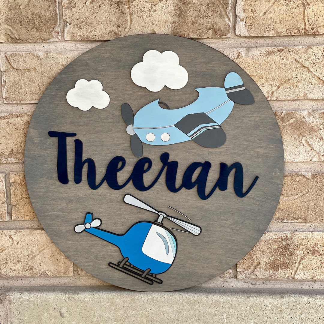 Airplane Name Sign, Aviation Nursery Decor, Planes Nursery Sign, Boys ...