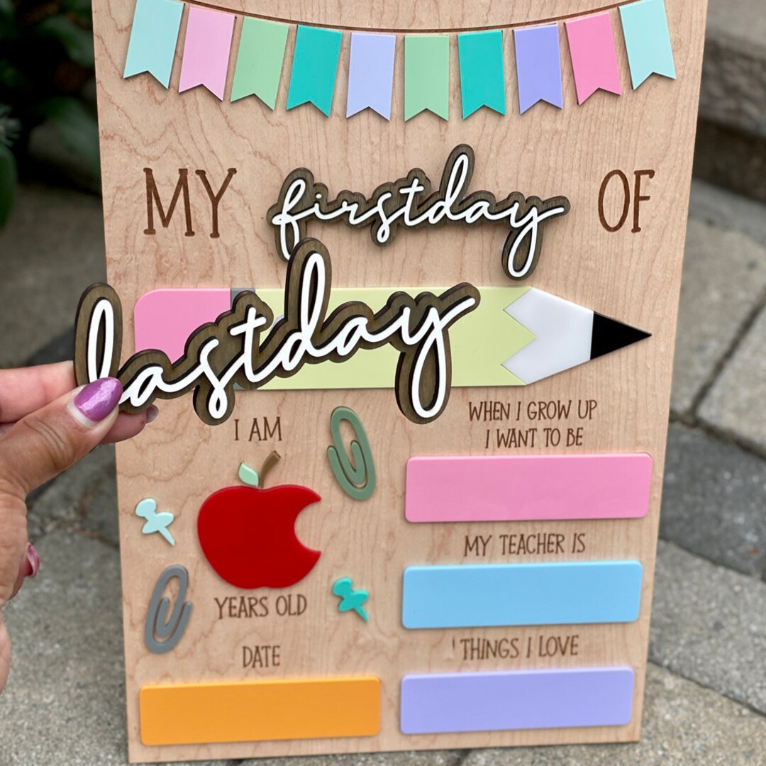 First Day of School Sign, Personalized Back to School Photo Prop ...