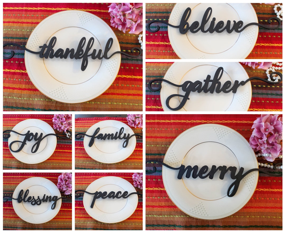 Thanksgiving Table Setting, Reusable Place Cards, 3D Festive Place ...