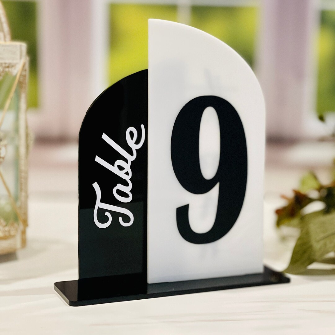 Double Split Arch Acrylic Table Number: Modern Wedding Tablescape Decor ...