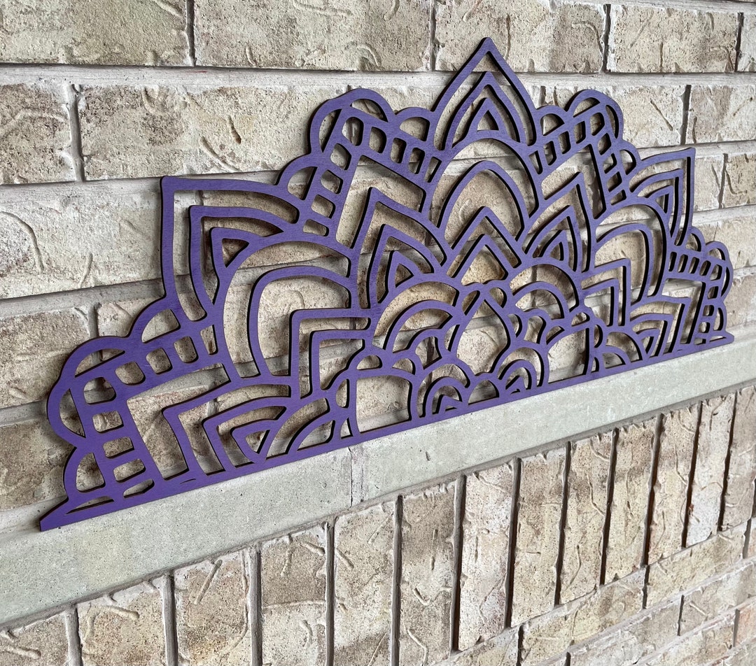 Half Wall Mandala Sign, Laser Cut Wall Mandala, Floral Mandala Wall ...