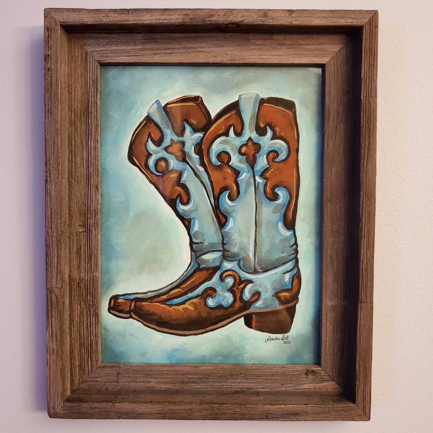 Acrylic Painting Cowboy Boots