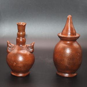 Pair of Tiki Chimneys, Chiminea, Ashtray, Incense Burner, Candle Holder ...
