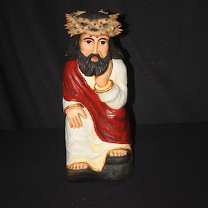 Larger Hand Carved Polish Folk Art Statue of Jesus, Artist Signed - Etsy