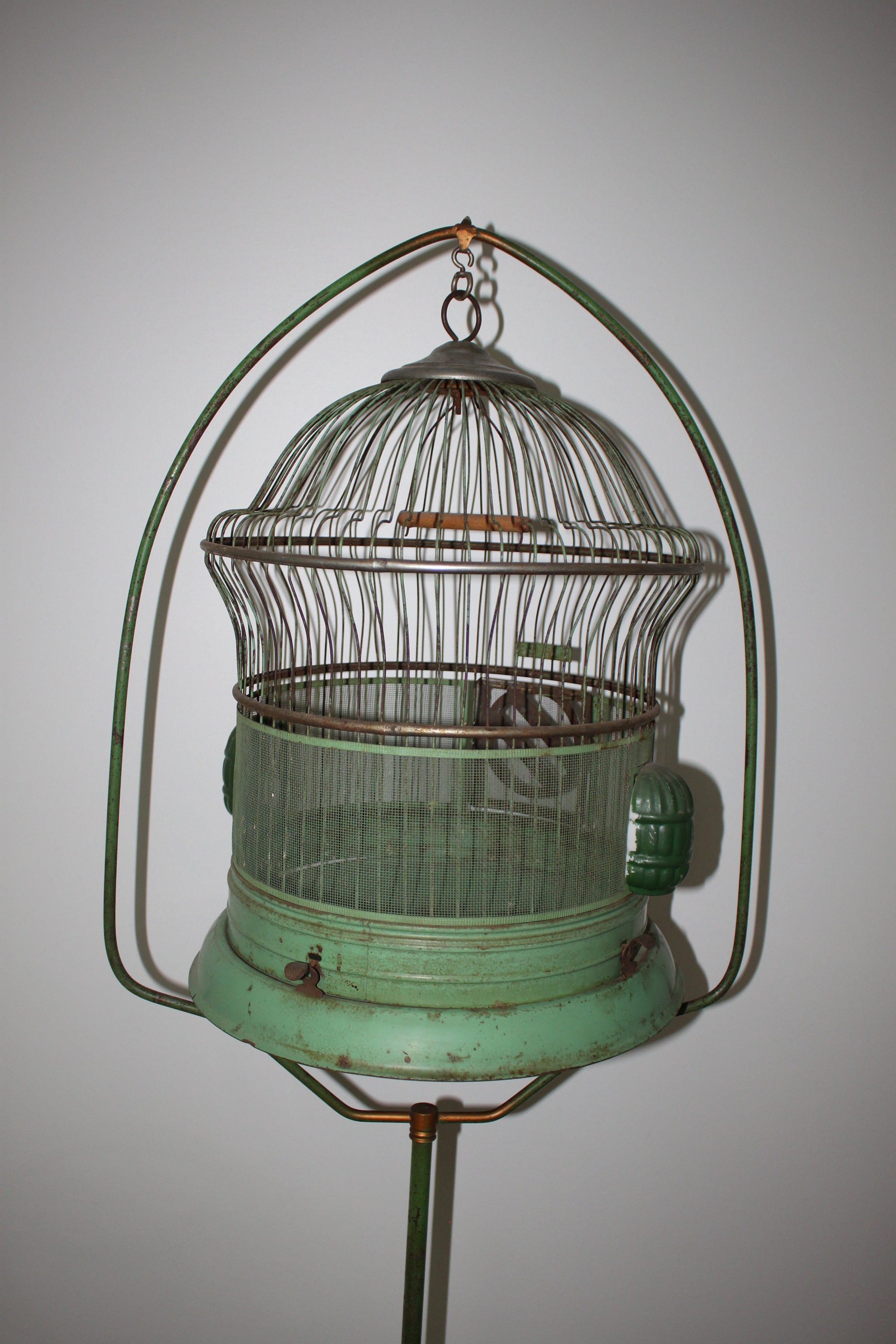Hendryx Brass Bird Cage and Floor Stand With Feeders and Swing Etsy