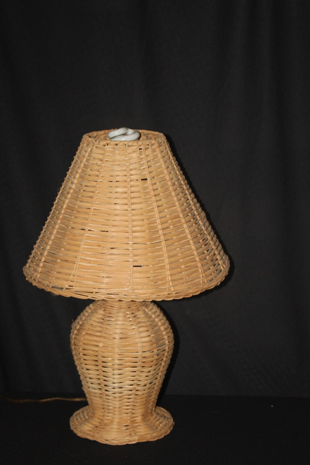 Wicker Lamp With Wicker Shade - Etsy
