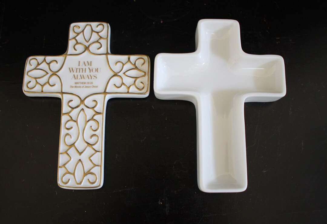 Ceramic Cross Trinket Box, I Am With You Always - Etsy