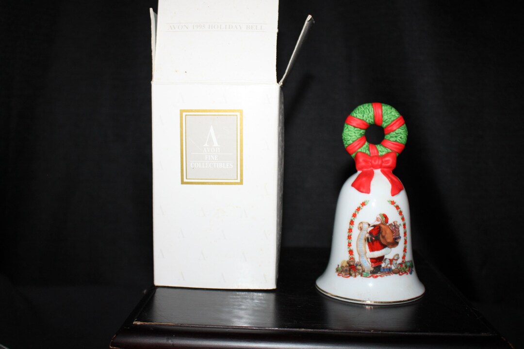 Avon Christmas Porcelain Bell 1995 Santa Claus - Etsy