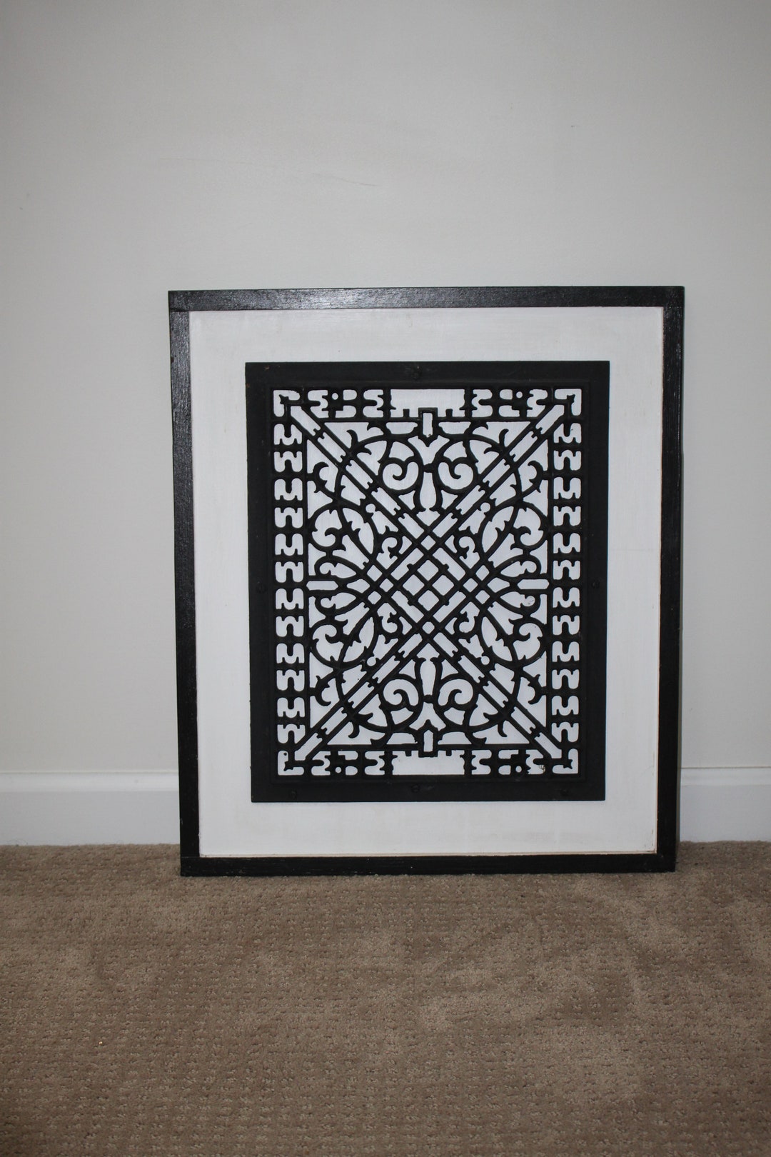 Cast Iron Wall Furnace Grate, Mounted Wall Grate, Framed Art - Etsy
