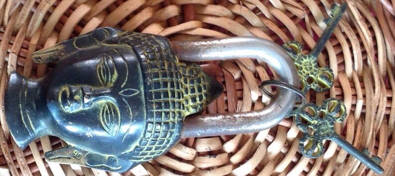 Vintage Buddha Lock and Keys - Etsy