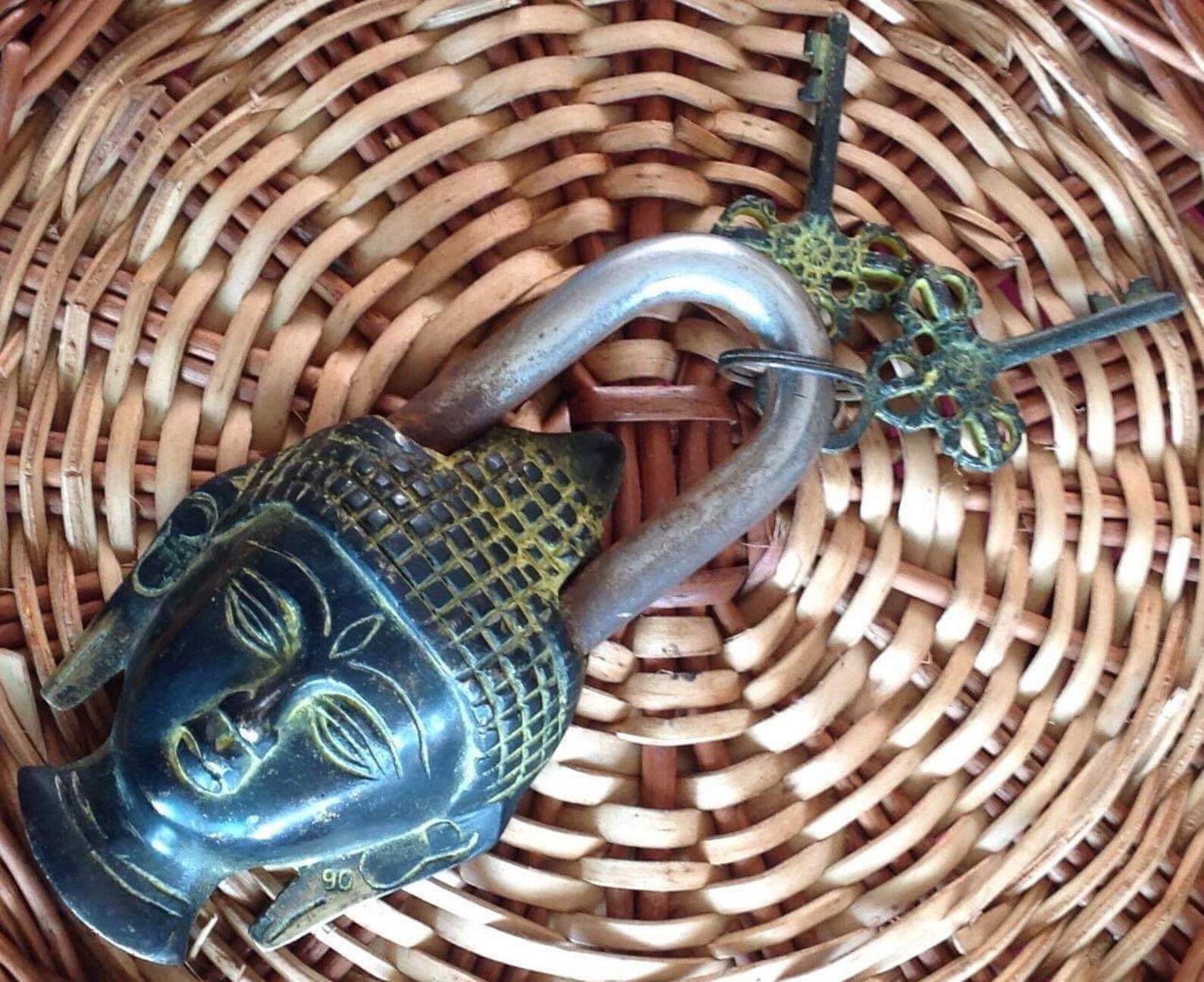 Vintage Buddha Lock and Keys - Etsy