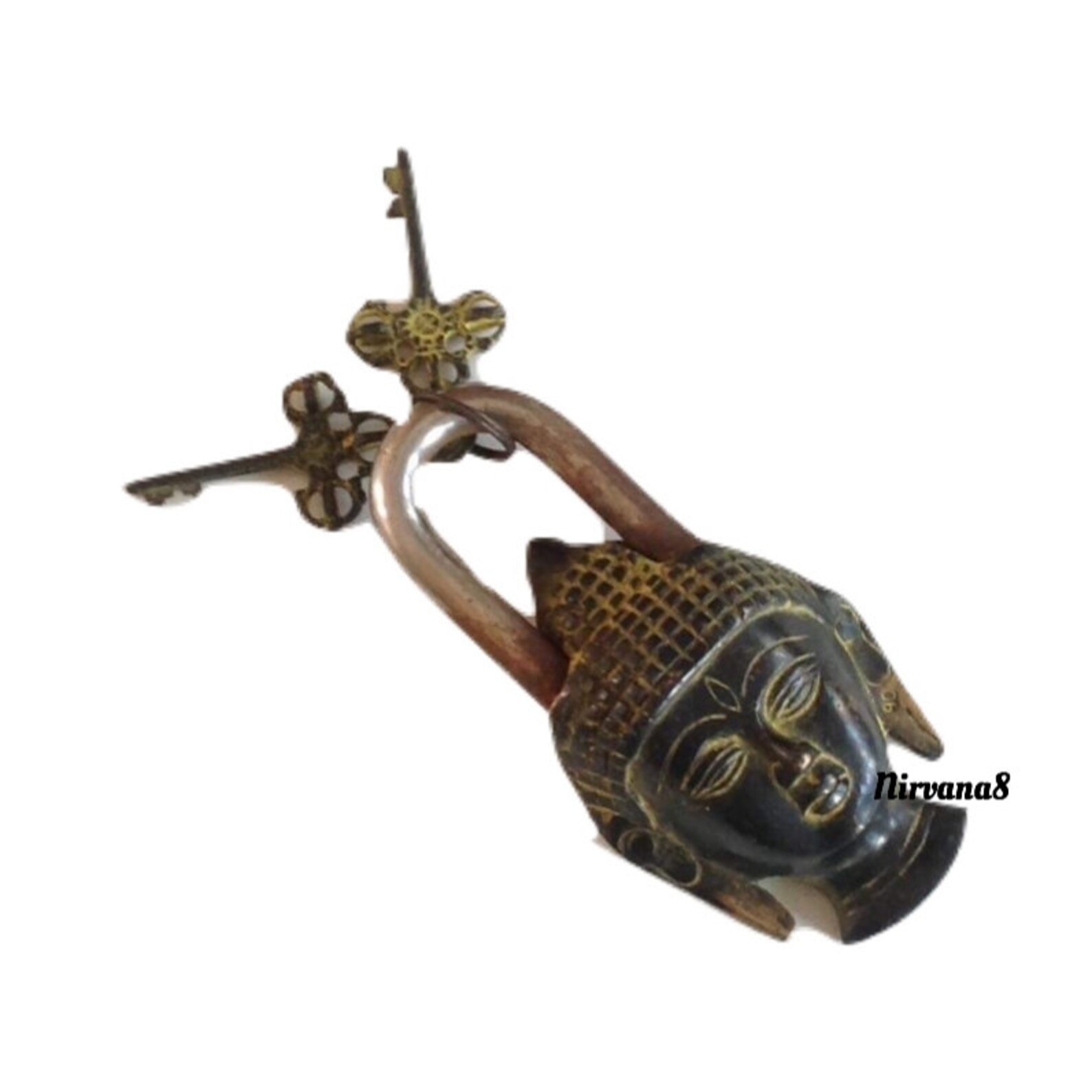 Vintage Buddha Lock and Keys - Etsy