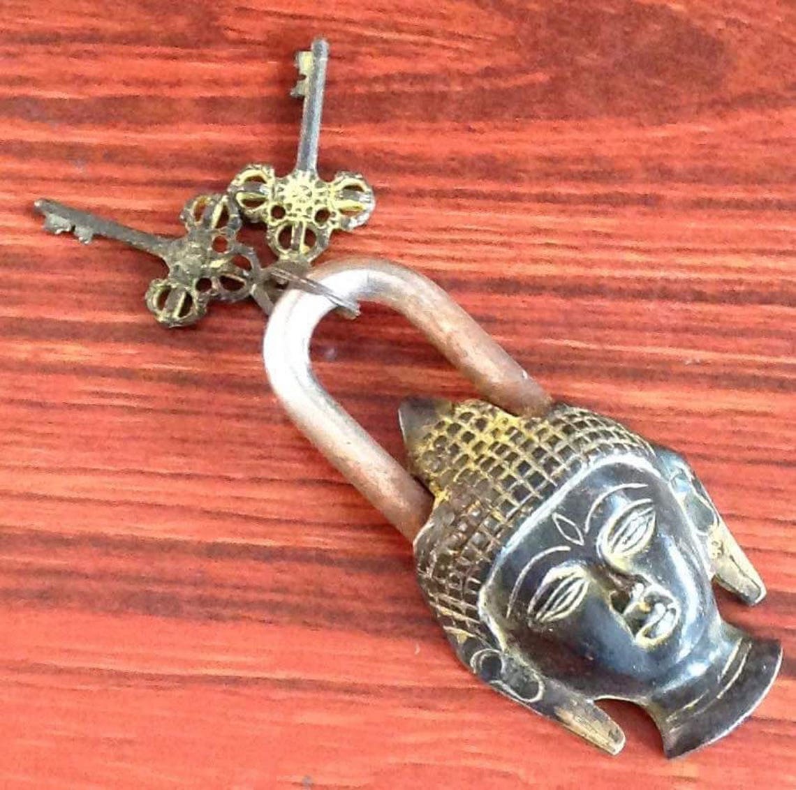 Vintage Buddha Lock and Keys - Etsy