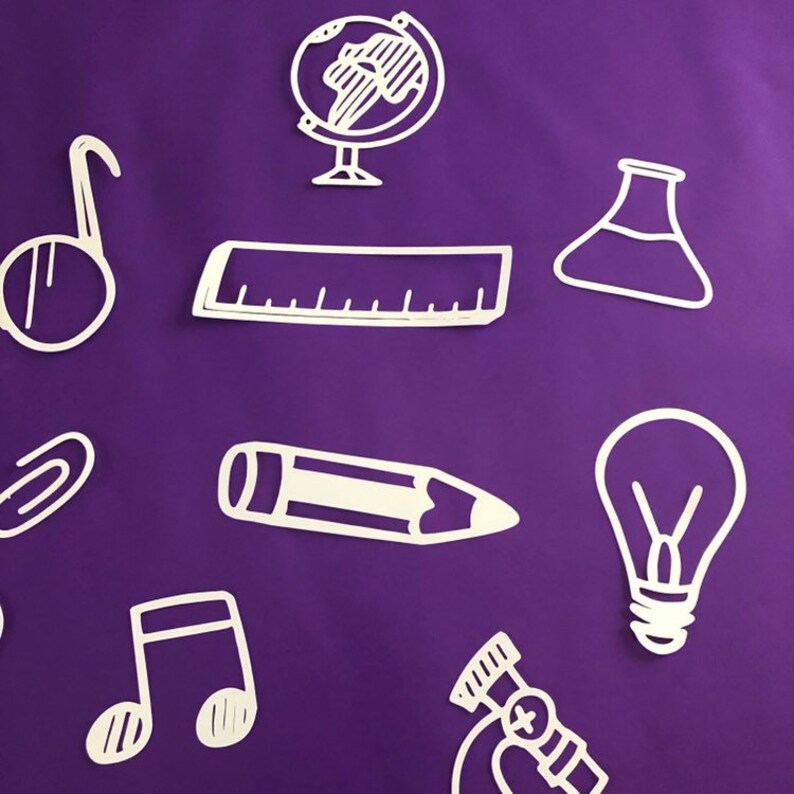 40 School Elements Paper Shapes Bulletin Boards Bulletin - Etsy