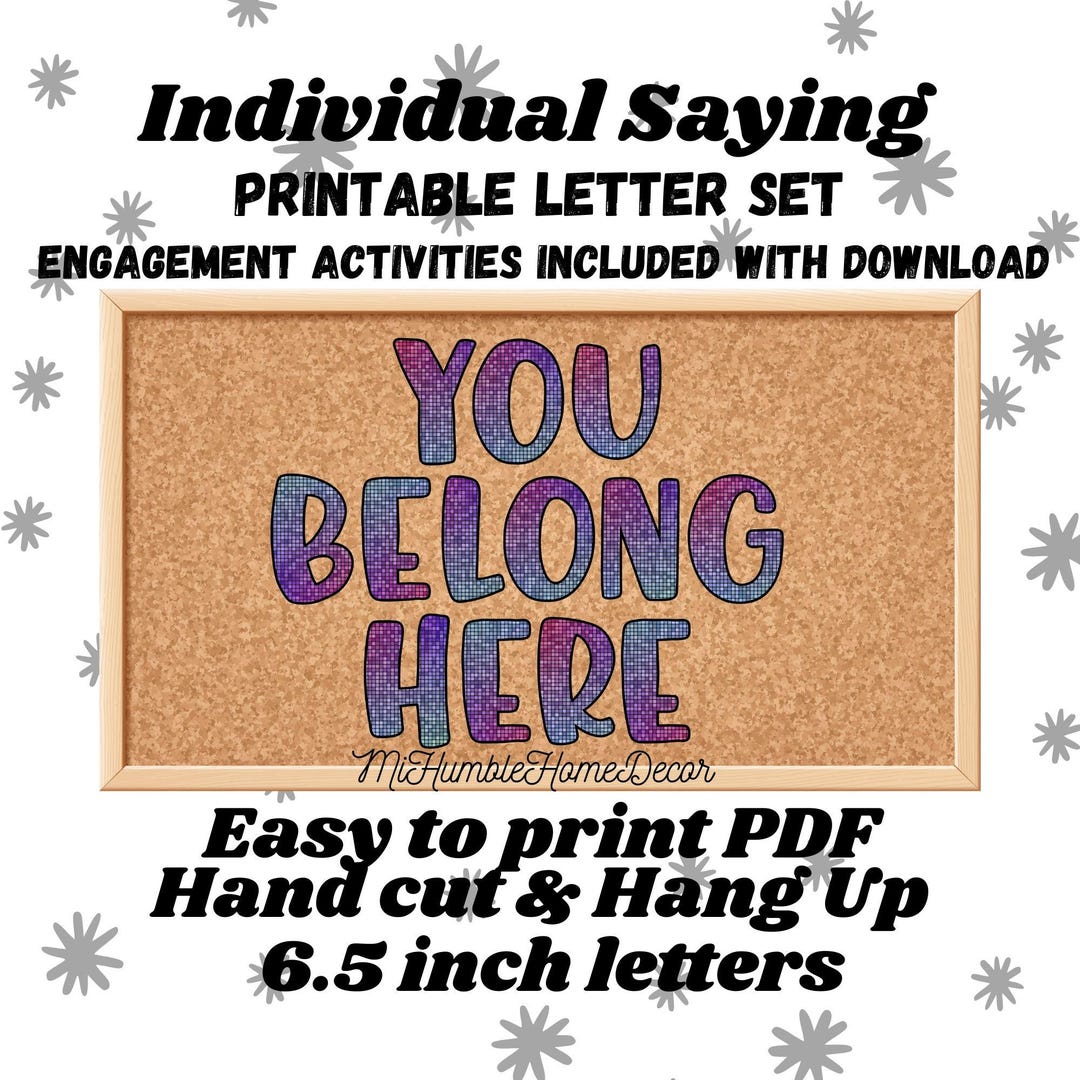 You Belong Here Bulletin Board Letters | Inclusive Classroom Decor ...