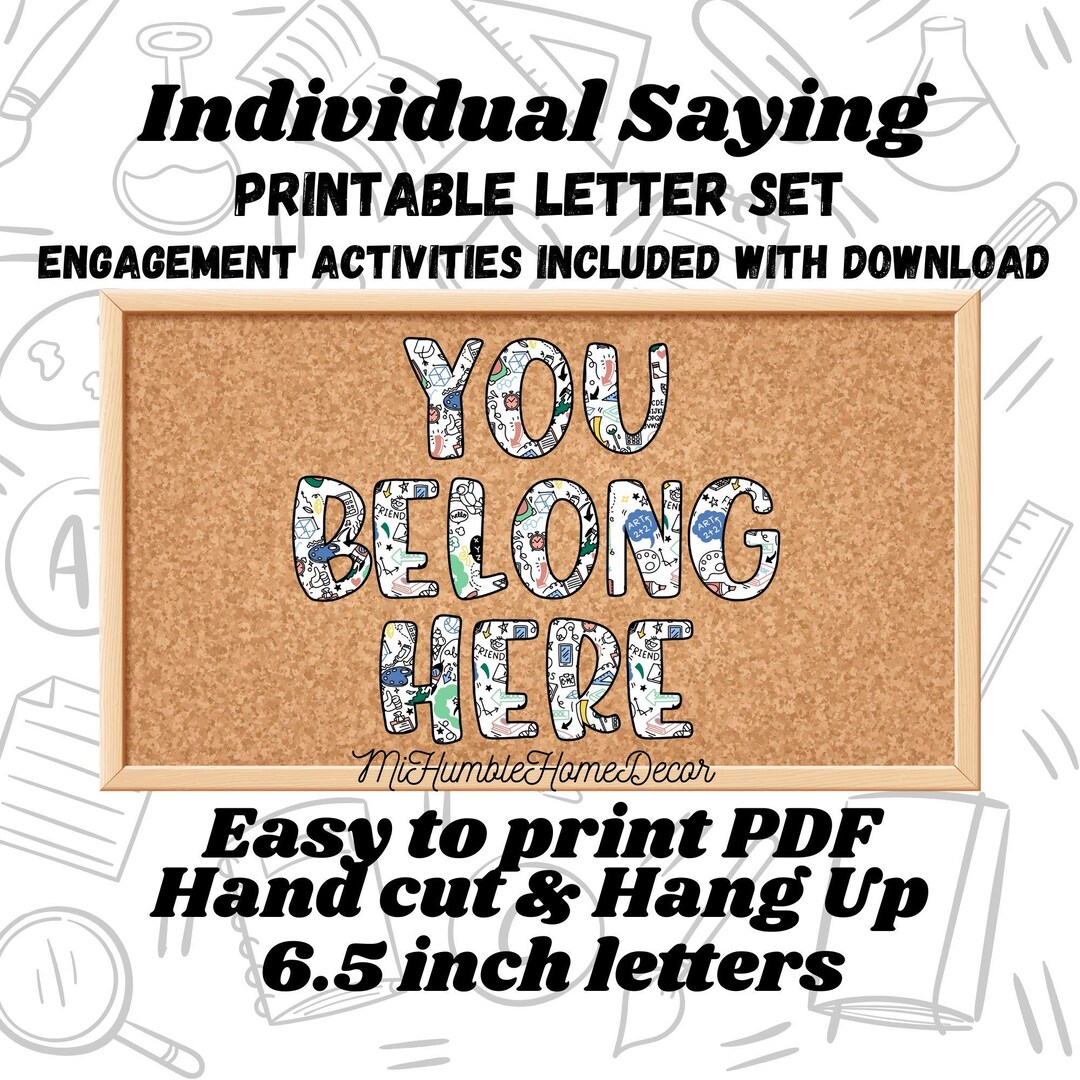 You Belong Here Bulletin Board Letters | Inclusive Classroom Decor ...