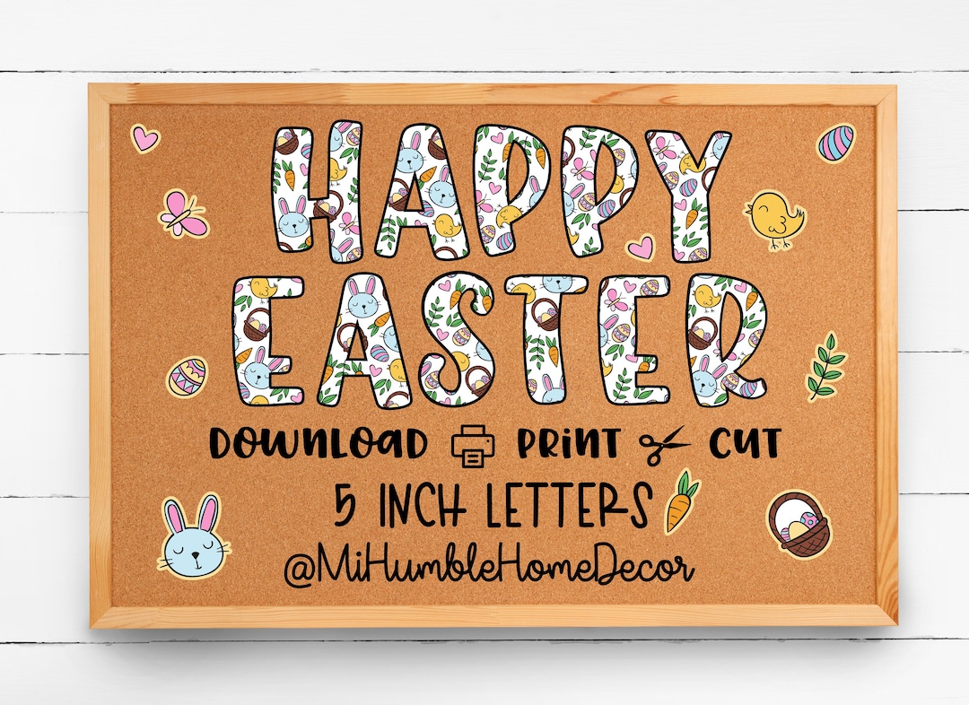 Happy Easter Bulletin Board-digital Download, Quick Easter Decor ...