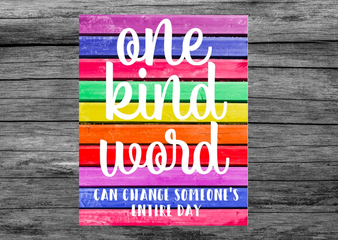 Classroom Poster- One Kind Word, Kindness, Digital Poster, Download and ...