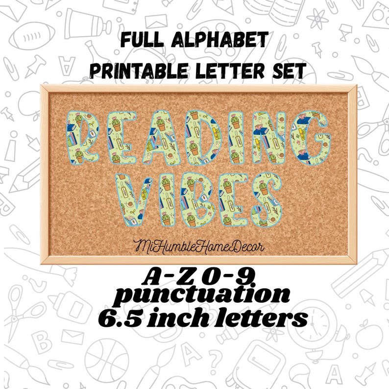 Printable Cactus Reading Bulletin Board Letters | 6.5" Tall Alphabet ...